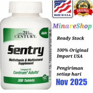 Jual 21st Century Sentry Suplemen Multivitamin Multimineral 300 Tablet ...