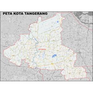 Jual Peta Kota Tangerang Kecamatan Dan Kelurahan - 90x70cm - Kab ...