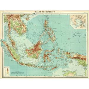 Jual Peta Kuno Indonesia Nusantara 1922 Malay Archipelago - packing ...