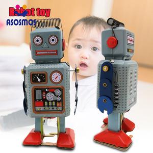 Jual Mainan Robot Berjalan Retro, Dekorasi Rumah Robot Logam Kaleng ...
