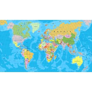 Jual Peta Dunia Dinding Ukuran Besar world maps 007 - 90x160cm - Kab ...