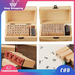 Jual Alphabet Stamp Set Stempel Huruf Alfabet Stempel Cap Kayu Karet ...