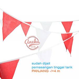 Jual bendera segitiga merah putih kain bendera agustus umbul umbul karnav - Kota Bogor - Rayna ...