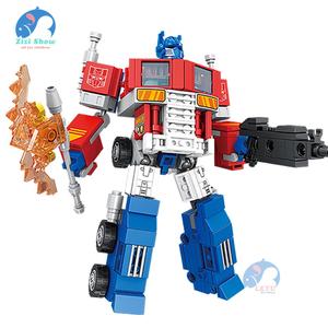 Jual Leyu Mainan Balok Bangunan Robot Truk Transformers Optimus Prime ...