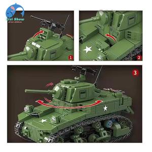 Jual Leyu Mainan Balok Bangunan Lego Model Tank Militer M3A1 Stuart WW2 ...