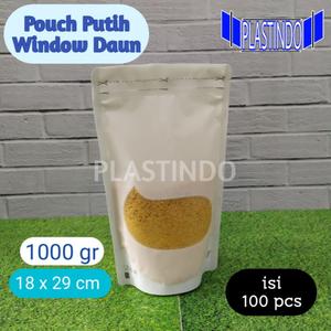 Jual Isi 100 Standing Pouch PUTIH kombinasi Window Jendela Daun 1000 z ...
