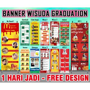 Jual CETAK SPANDUK WISUDA BANNER LULUS KULIAH GRADUATION BANER FREE ...