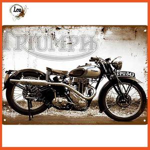 Jual Tanda Motor Retro Chic Tahan Cuaca Lukisan Besi Template Gambar ...