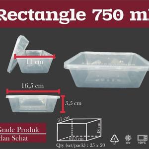 Jual thinwall 750 ml kotak panjang - food container box isi 25pcs trs ...