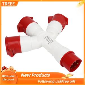 Jual Treee 5 Pin Industrial Plug Socket 380‑415V 3 Phase 16A Waterproof ...