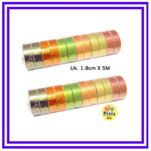 Jual (1Biji) Pita Kado Kertas motif Garis Lurus, Pita Kado Garis - GOLD ...