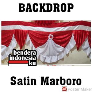 Jual bendera merah putih panjang backdrop satin premium - Merah putih ...