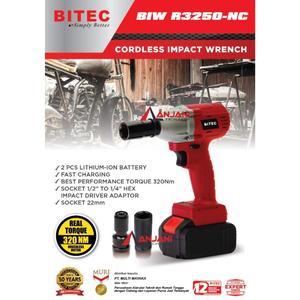 Jual BITEC BIW R 3250 MESIN BUKA KUNCI BAUT CORDLESS IMPACT WRENCH R32 Best - Kota Bandung ...