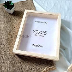 Jual Bingkai 3D Kayu Akrilik 20x25 cm Bingkai Kayu Untuk Mahar Bingkai ...