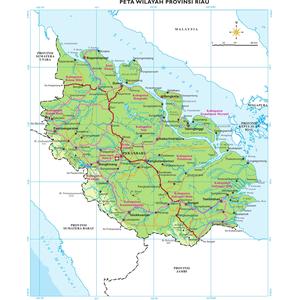 Jual Peta Riau Ukuran Besar Tanpa Bingkai Bahan Tahan Air - 90x120cm ...