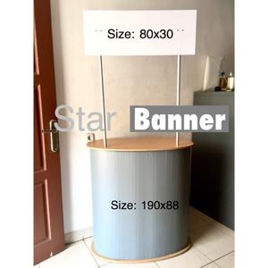 Jual Polycounter Curve Oval with header Pop Up Table Pop Up counter ...