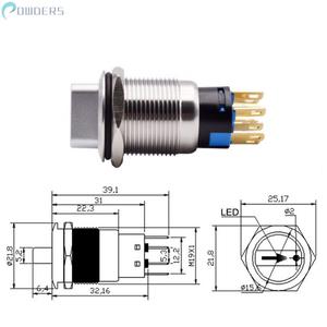 Jual Push Button Switch Merah/Hijau/Biru/Kuning/Putih Dengan Lampu ...