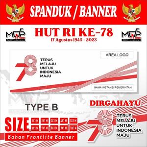 Jual SPANDUK HUT RI 2X1 METER KEMERDEKAAN AGUSTUSAN BANNER MDPRINTSTORE ...