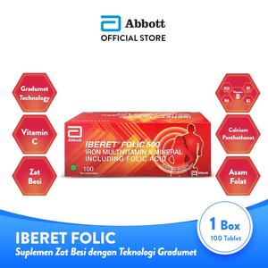 Jual Abbott Iberet Folic box 100 tablet - Multivitamin Mineral ...