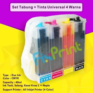 Jual Tabung + Tinta Printer Infus 4 Warna 60ml iP2770 MG2570 TS307 CMYK ...