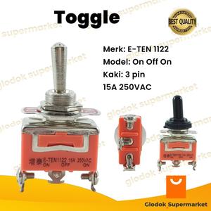 Jual Toggle Switch 3 Pin On Off On Eten 1122 Saklar Togle Kaki 3P 15A E ...