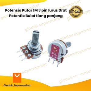 Jual Potensio Putar 1M 3 Pin Lurus Drat Potentio Bulat Tiang Panjang ...