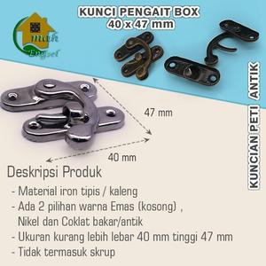 Jual Kunci pengait box 40x47mm PI.1169B Kuncian peti Large antik emas ...