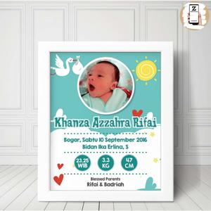 Jual bingkai baby bio biodata bayi murah 20x25 10r dengana figura putih ...