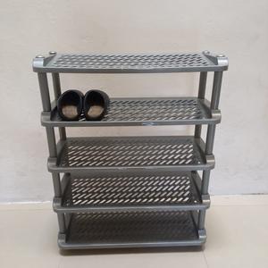 Jual Rak Sepatu Silver Miring Susun 5 Rak Sepatu plastik Penyimpanan ...