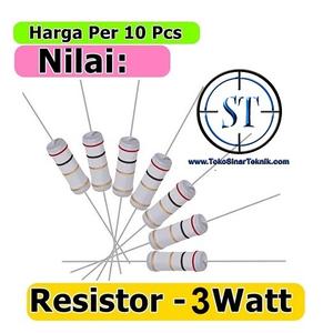 Jual x10 Resistor 3W Resistor Carbon Film Toleransi 5% Banyak Varian Nilai - Kota Surabaya ...