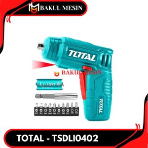Jual mesin bor obeng baterai cordless screw driver 4V TOTAL TSDLI0402 ...
