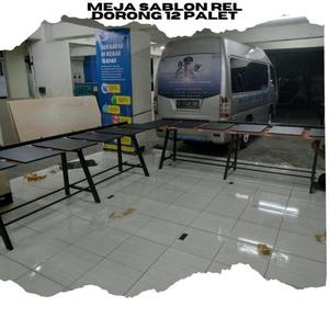 Jual PREMIUM KLIK DISINI Meja Sablon Rel dorong 12 palet Rangkaian 66 ...