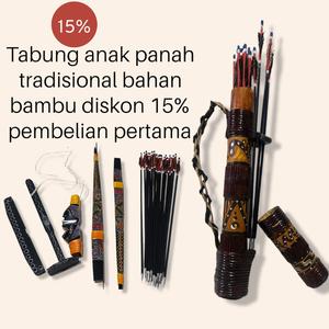 Jual busur panah tradisional khas dayak cocok buat pemula full set ...