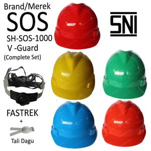 Jual Helm Proyek Safety Helmet Super V-Guard SOS FASTREK Tali Dagu ...