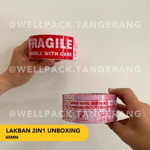 Jual Lakban Unboxing Fragile 2inch 45mm 48mm Wajib Video Jangan di ...