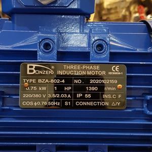 Jual 1HP INDUCTION MOTOR 4P 220V / 380V FLANGE 3 PHASE BONZER HIGH QUA ...