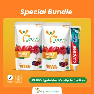 Jual Youvit Multivitamin Dewasa 60 Hari FREE Colgate Maxi Toothpaste ...