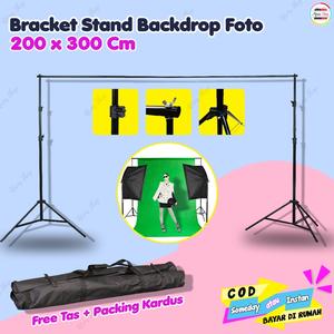 Jual Background stand 2 x 3 meter Bracket Stand 3m Backdrop Foto Studio ...