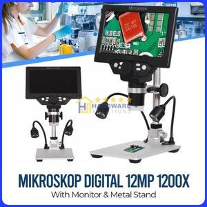 Jual Mikroskop Digital 12MP 1200X with Monitor & Metal Stand - G1200 ...