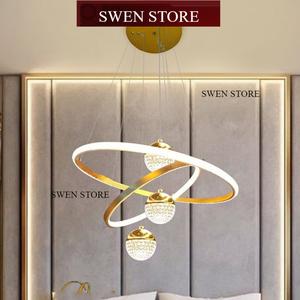 Jual 3 Warna Lampu Gantung Kristal Minimalis LED MODERN LED 2 RING 3 ...