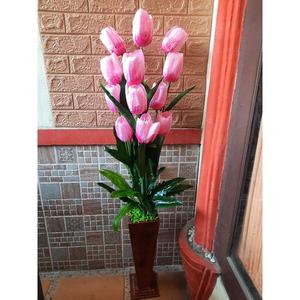 Jual BUNGA TULIP JUMBO POT KAYU DAUN GELOMBANG CINTA BUNGA POJOK ...
