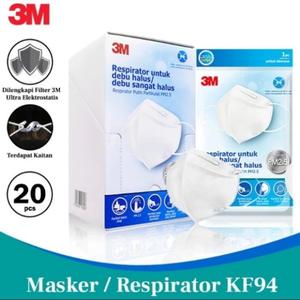 Jual masker 3M respirator KF94 isi 20 pcs white - KF94 putih 1 box 20 ...