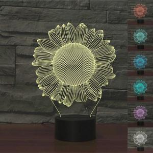 Jual Lampu Meja LED Bentuk Bunga Matahari 7 Warna Gradasi Bahan Akrilik ...