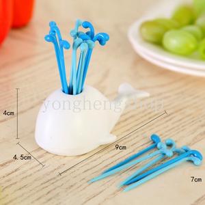 Jual Set Garpu Buah / Snack / Dessert Bentuk Ikan Paus Kartun Lucu ...