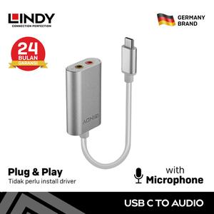 Jual LINDY USB Type C to AUX 3.5mm Audio & Mic DAC Active Converter ...