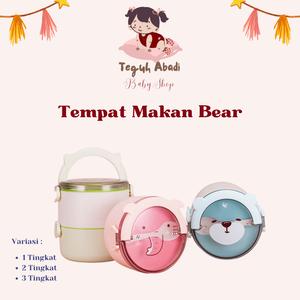 Jual [TA] Rantang Makanan Unik /Tempat Makan / Lunch Box Bulat Bear ...