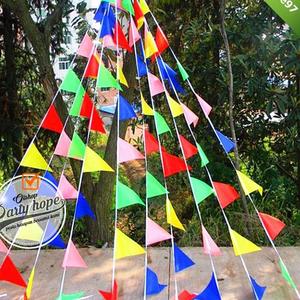 Jual Bendera Segitiga Kain Flag Party Bendera Segitiga Warna-Warni ...
