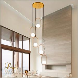 Jual Lampu gantung void MODERN MINIMALIS OVAL GOLD 5 ARMS pendant light - Jakarta Selatan ...