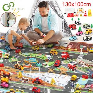 Jual 130X100Cm Traffic Map Game Mat Children Car Parking Map - Kota ...