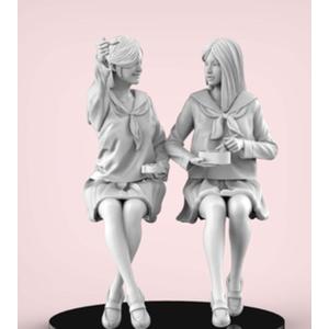 Jual 1/35 Scale Resin Figure Model Kit Girls Eating Micro Scene - Kota ...